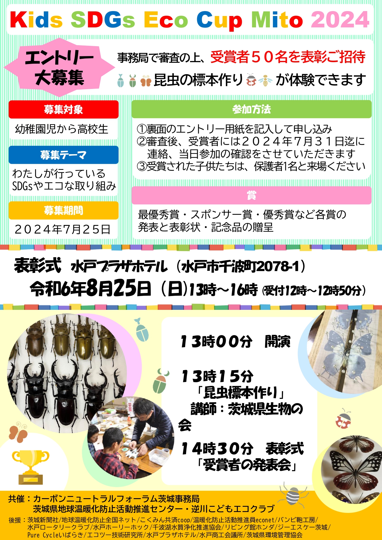 Kids SDGs Eco Cup Mito 2024 昆虫標本（対象：幼稚園～高校生）｜イベント情報｜こどもエコクラブ